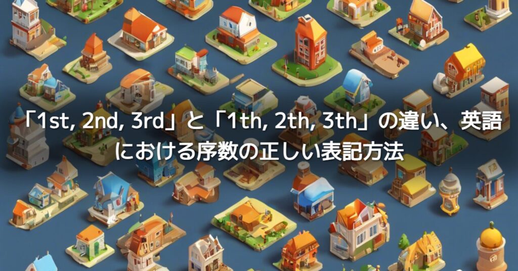 「1st, 2nd, 3rd」と「1th, 2th, 3th」の違い、英語における序数の正しい表記方法 - 店番しながら情報収集（サボリ・・・。）